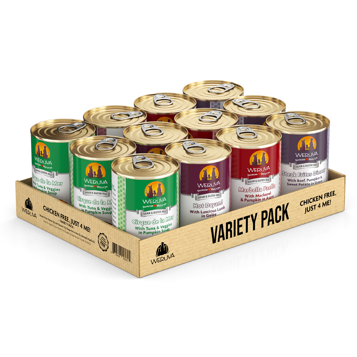 Weruva Classic Dog Chicken Free Just 4 Me Variety Pack Canned Wet Food