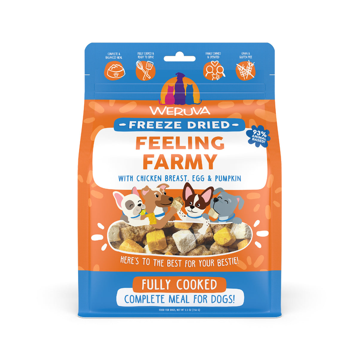 Weruva Dog Freeze Dried Feeling Farmy Chicken, Egg & Pumpkin Dry Food