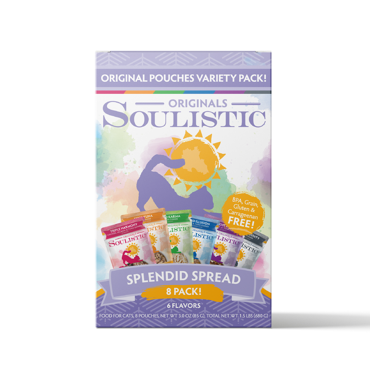 Soulistic Originals Splendid Spread Wet Cat Food Pouch Variety Pack ...